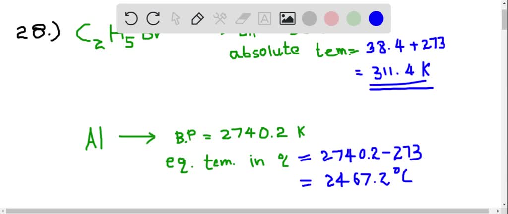 The following bar graph represents the boiling temperature, the ...