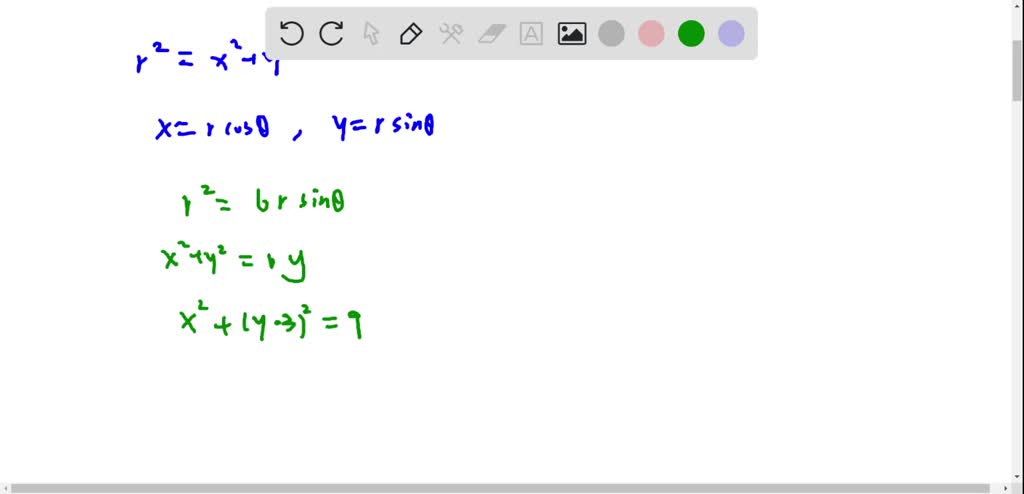 SOLVED:Transform the polar equation r=6 sinθto an equatiol in ...