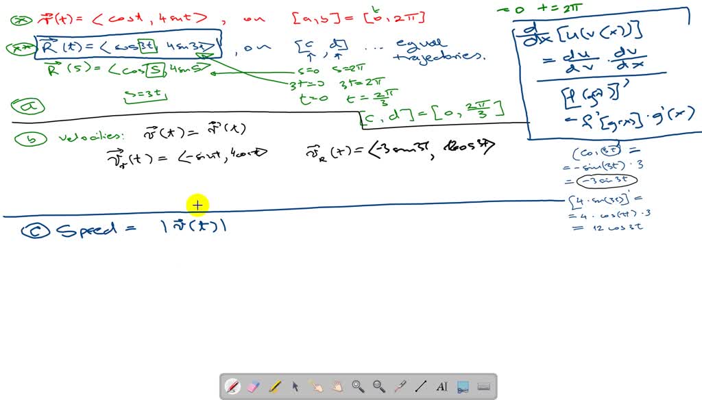 SOLVED:Comparing trajectories Consider the following position functions ...