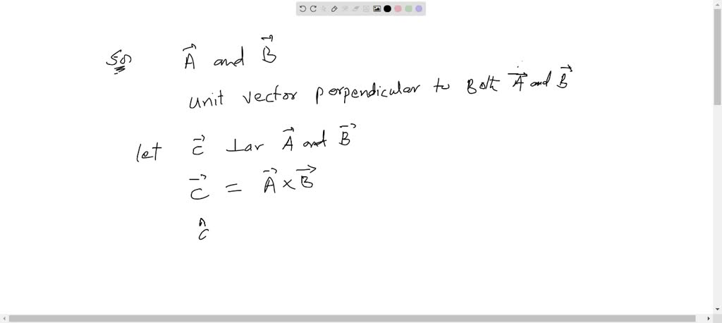 ⏩SOLVED:Find a unit vector perpendicular to both A^→ and B^→ (A)… | Numerade