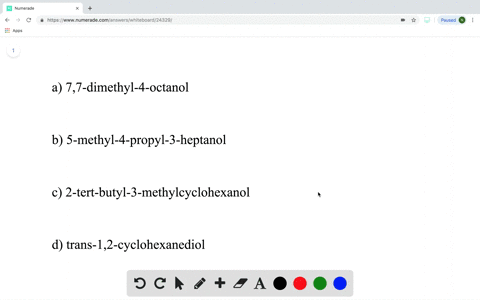 SOLVED: Give the structure corresponding to each name. a. 7,7 -dimethyl -4 -octanol c. 2-tert ...