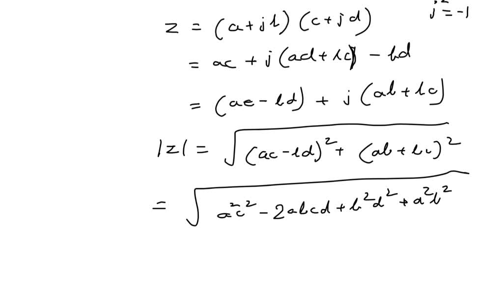 Consider a vector z defined by the equation z=z1 z2, where z1=a+j b, z2 ...