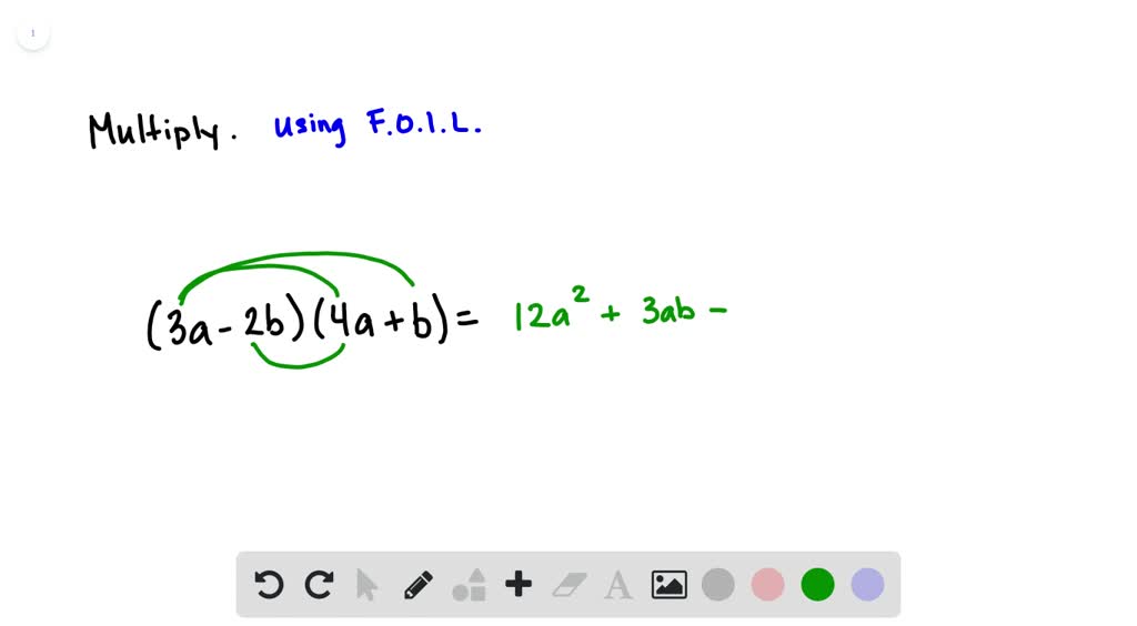 ⏩SOLVED:Multiply. See Examples 4 and 5. (3 a-2 b)(4 a+b) | Numerade