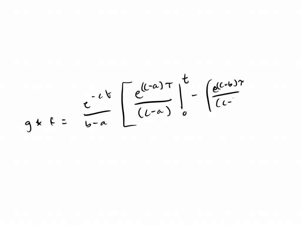 SOLVED:Use the convolution integral to find the inverse transforms of: (1)/((p+a)(p+b)(p+c))