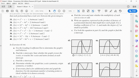 SOLVED:Complete graphs of polynomial functions whose zeros are integers are shown. a. Find the ...