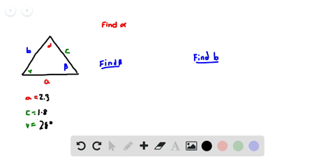 SOLVED:For the following exercises, assume ? is opposite side a, ? is opposite side b, and ? is ...
