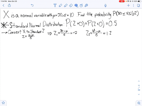 SOLVED:In Exercises 9-14, X has a normal distribution with the given mean and standard deviation ...