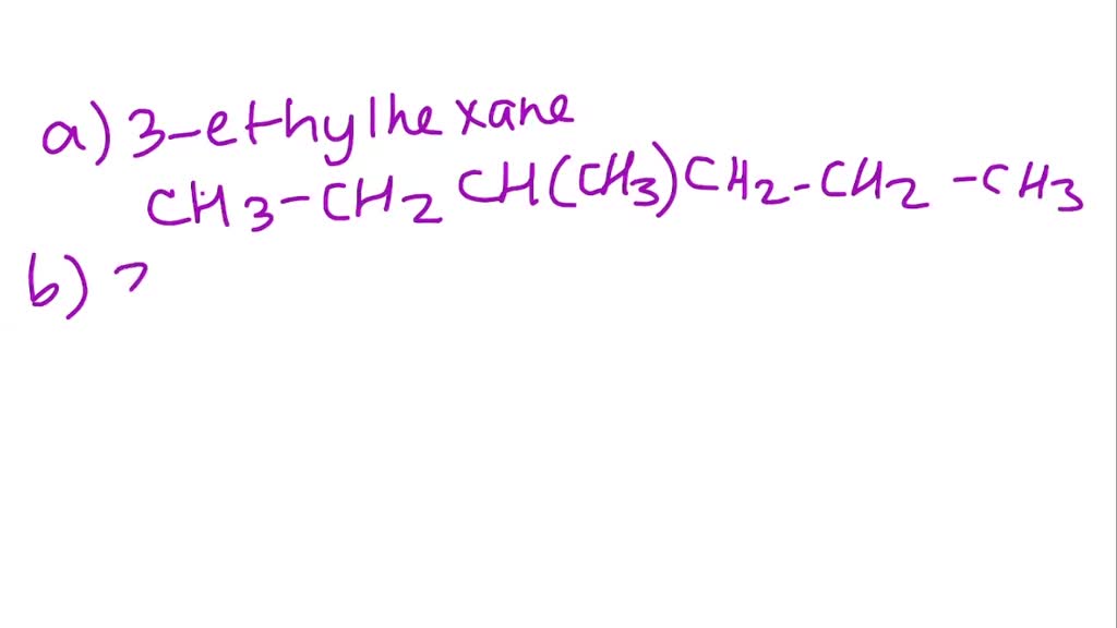 Draw the condensed structural formula for each of the following ...