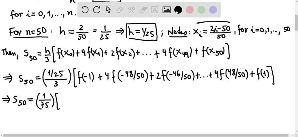SOLVED: CALC 2: Simpson's Rule and calculator approximation