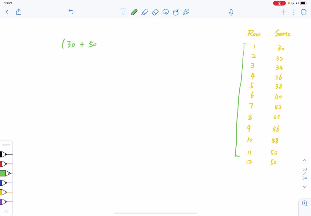 SOLVED:Stadium seating The first ten rows of seating in a certain ...