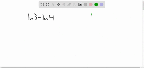 ⏩SOLVED:Rewrite the expression as a single logarithm. ln3-ln4 | Numerade