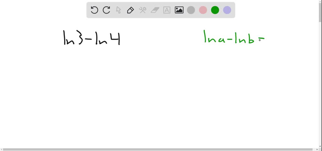 ⏩SOLVED:Rewrite the expression as a single logarithm. ln3-ln4 | Numerade