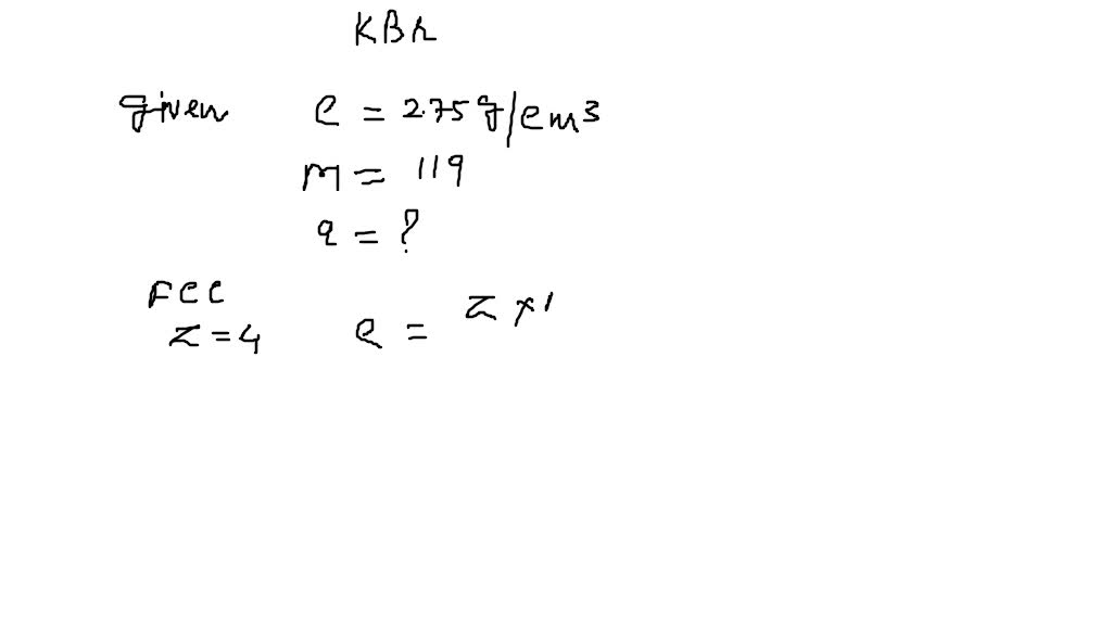 SOLVED:Crystalline potassium bromide (KBr) has a rock salt structure ...