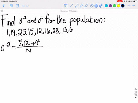 SOLVED:By hand, find the population variance and standard deviation or ...