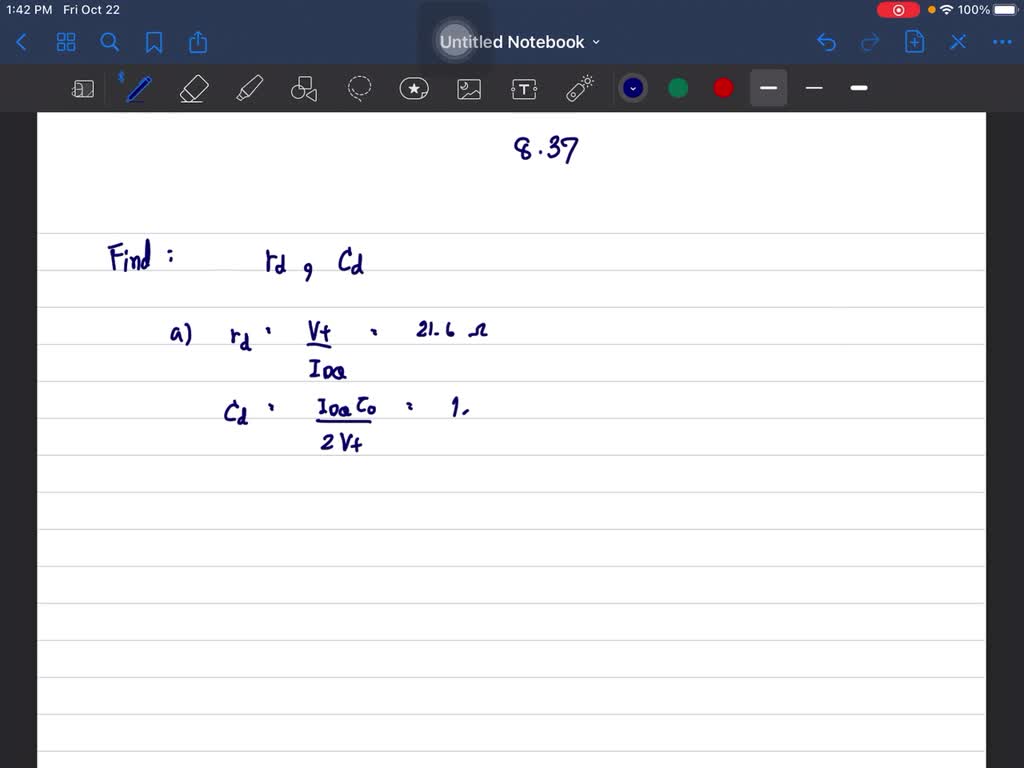 (A) Calculate the small-signal diffusion capacitance and diffusion ...