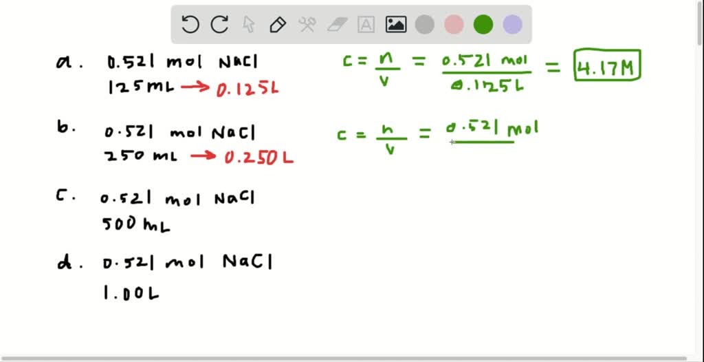 Solved For Each Of The Following Solutions The Number Of Moles Of