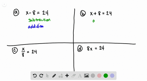 SOLVED:For each equation, determine what operation is performed on the ...