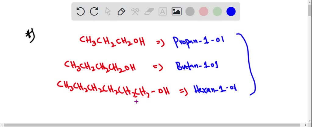 Propan 1-ol is freely soluble in water, butan 1 -ol is margin ally soluble, and hexan-1-ol is ...