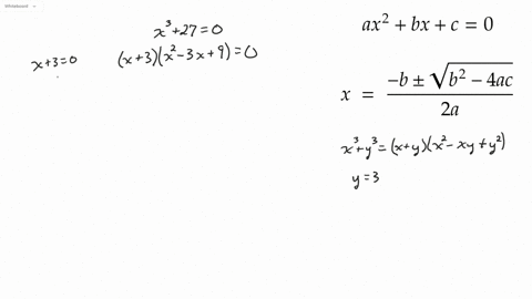 Solve each cubic equation using factoring and the quadratic formula. x ...
