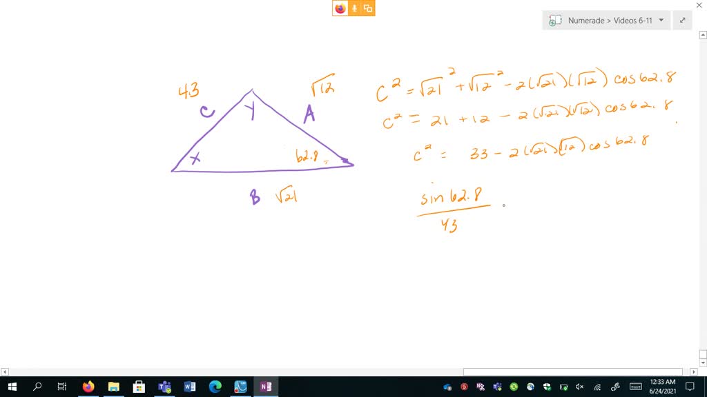 SOLVED:In a triangle X Y Z, let x, y, z be the lengths of sides ...
