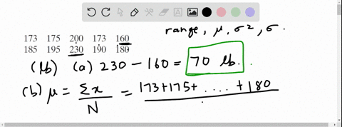 SOLVED:Find the range, mean, variance, and standard deviation of the ...
