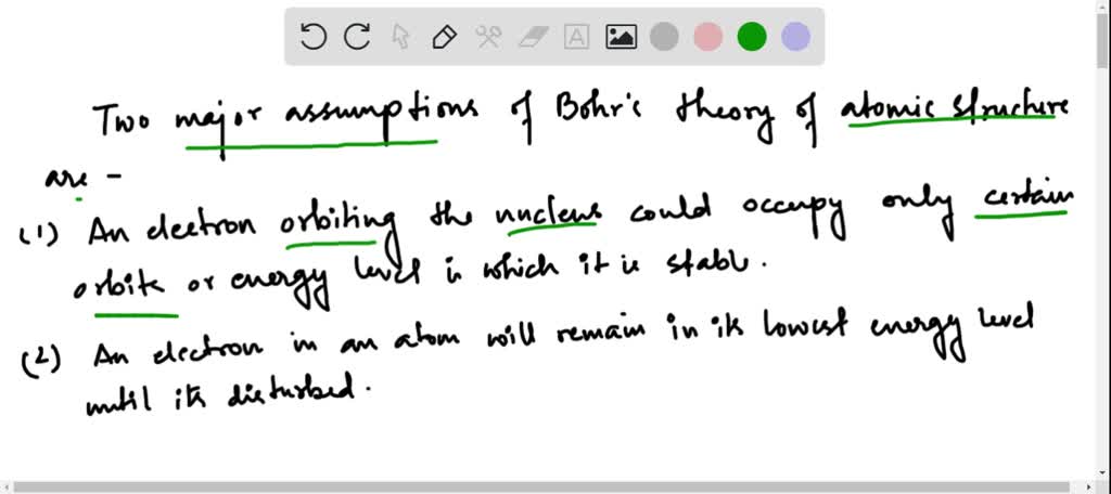 SOLVED:What are two major assumptions of Bohr's theory of atomic structure?