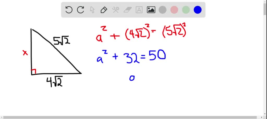 ⏩SOLVED:Geometry. The hypotenuse of a right triangle is 5 √(2) cm ...