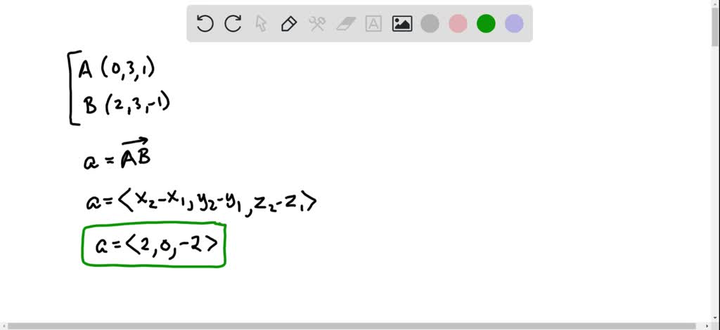 Find a vector a with representation given by the directed line segment ...