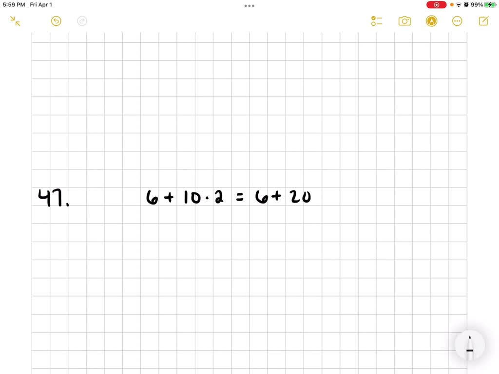 ⏩SOLVED:Simplify using the order of operations. 6+10 ·2 | Numerade ⏩SOLVED:Simplify using the order of operations. 6+10 ·2 | Numerade