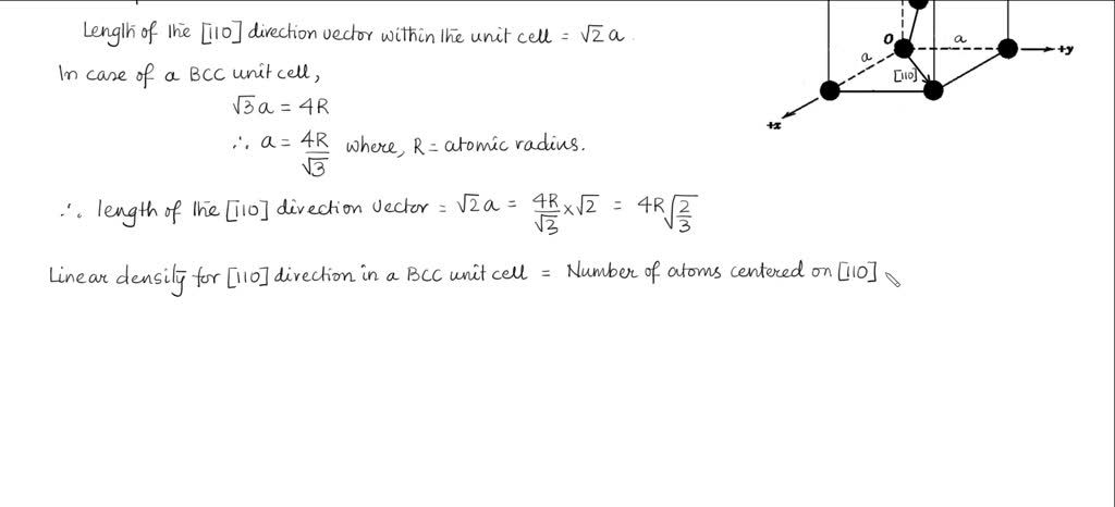 (a) Derive linear density expressions for BCC [110] and [111 ...