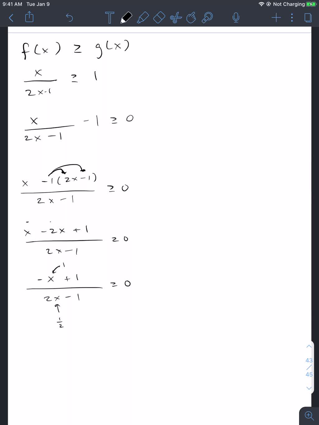 SOLVED:Use the given functions to find all values of x that satisfy the required inequality. f(x ...