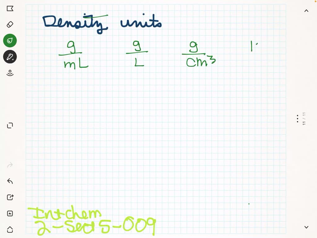 ⏩SOLVED:Give at least three possible units for density. | Numerade