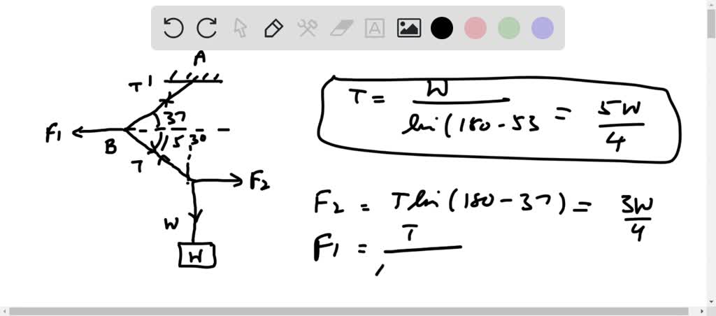 SOLVED:In the arrangement shown, a block of weight w is attached at one end of a massless ...
