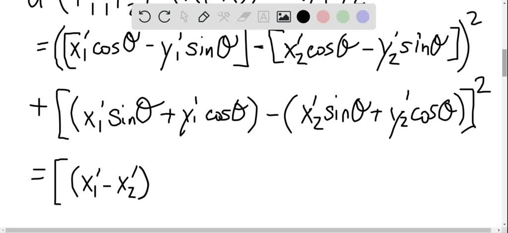 SOLVED:Use the rotation formulas (5) to show that distance is invariant ...