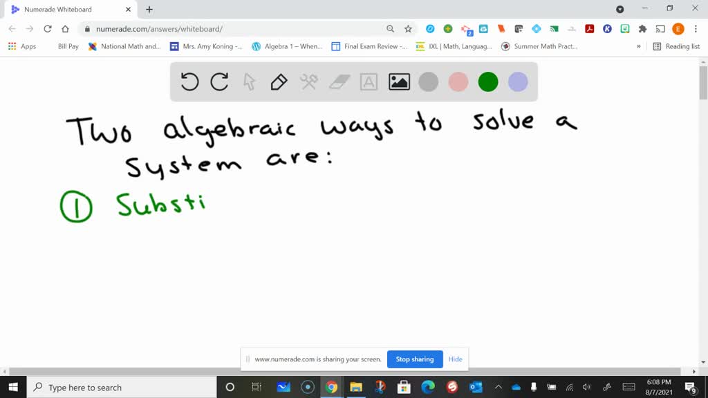 ⏩SOLVED:Two algebraic methods to solve a system of linear equations ...