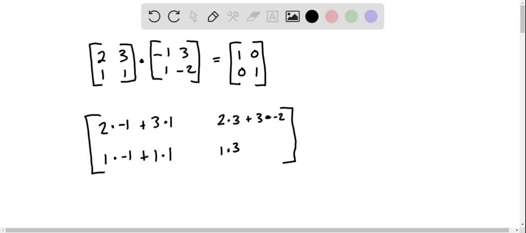 SOLVED:Decide whether or not the given matrices are inverses of each ...
