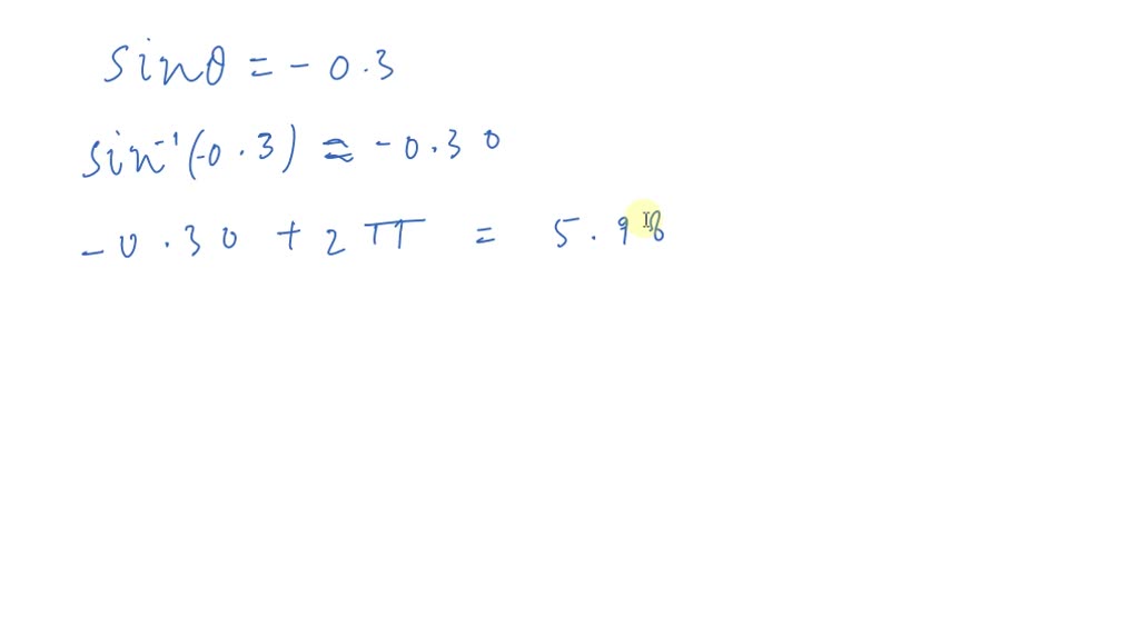 SOLVED:Solve the given equation. \sin \theta=-0.3