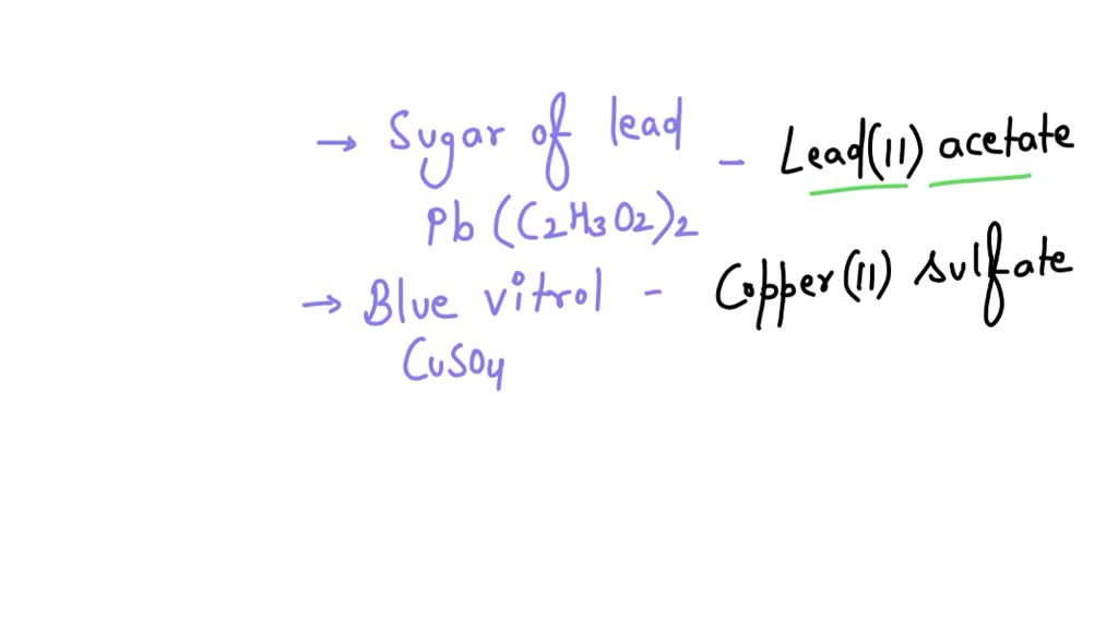 SOLVED:The formulas and common names for several substances are given below. Give the systematic ...