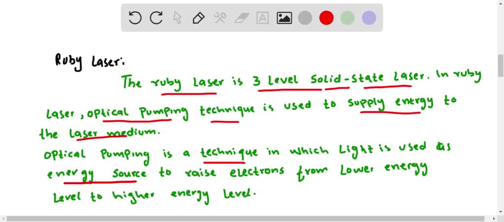 SOLVED:In your own words, describe how a ruby laser operates.