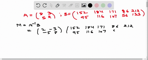 SOLVED:In Problems, use the matrix 𝐀 and the correspondence (1) to decode the given message. 𝐀 ...