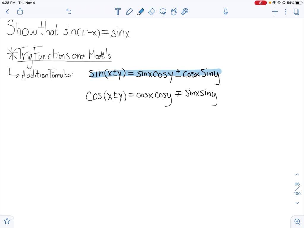 SOLVED: Based on the addition formulas: sin(x+y)=sinx cosy+cosx siny ...