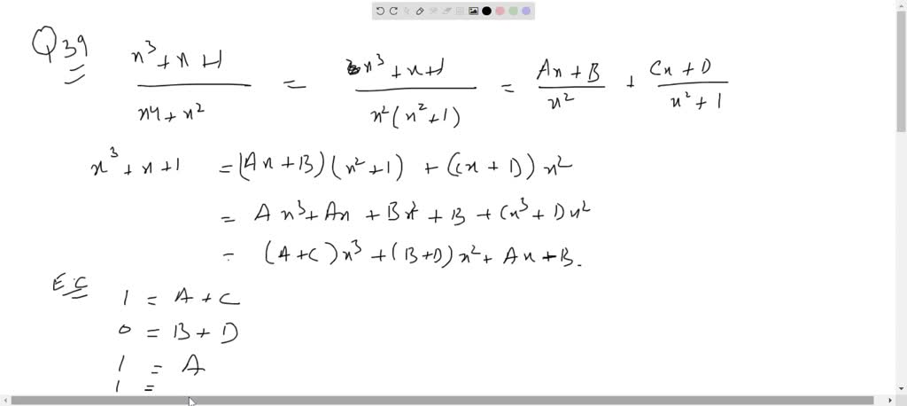 SOLVED:Determine the following: ∫(x^3+x+1)/(x^4+x^2) d x