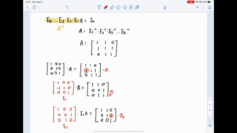 SOLVED:In Exercises 23-26, express the matrix and its inverse as products of elementary matrices ...
