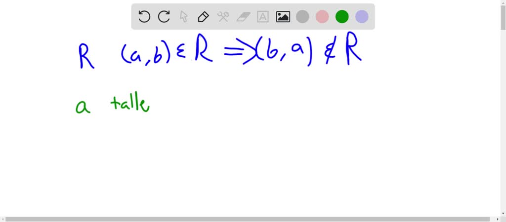 SOLVED:A relation R is called asymmetric if (a, b) ∈R implies that (b ...