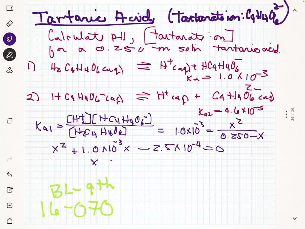 SOLVED:Tartaric acid is found in many fruits, including grapes, and is ...