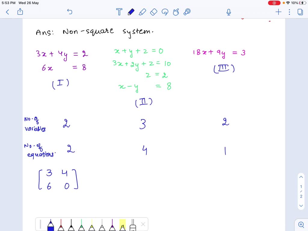 SOLVED:Fill in the blanks. In a system, the number of equations differs ...