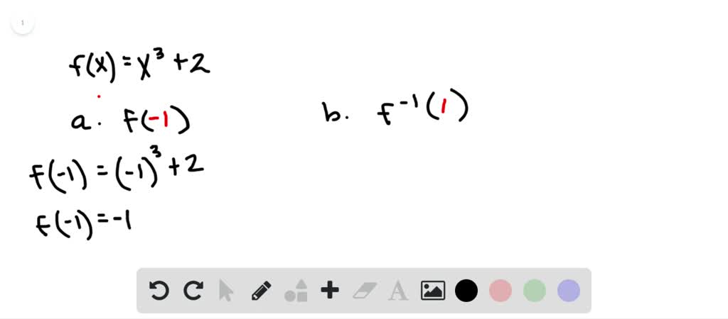 SOLVED:Given the one-to-one function f(x)=x^3+2, find the following ...