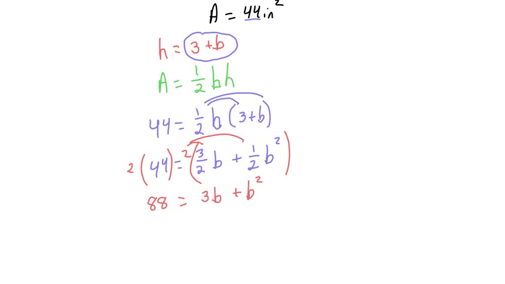 ⏩SOLVED:The height of a triangle is 3 inches more than the length of… | Numerade