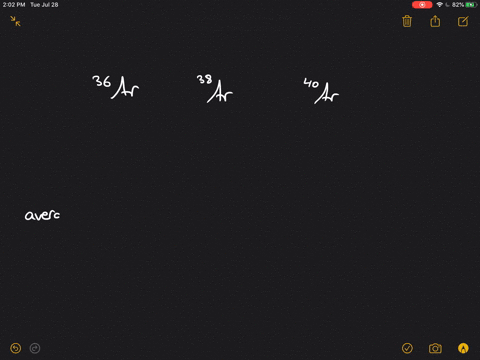 SOLVED:The argon in nature consists of three isotopes: ^36 Ar,^38 Ar ...