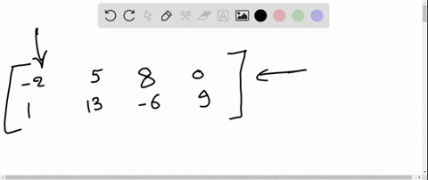 SOLVED:Answer each question. What is the element in the second row, first column of the matrix ...